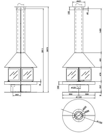 Rocal Gala Central Freestanding Designer Fireplace - Firehouse
